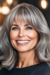 68 Stunning Medium-Length Hairstyles with Bangs - The Hairstyle Edit